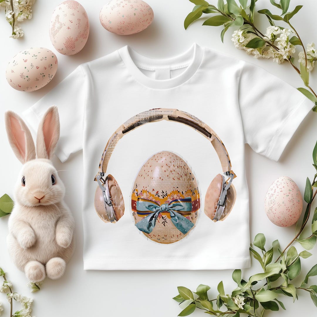 Funny Easter Egg With Headphones PNG Digital Art Download for Music ...