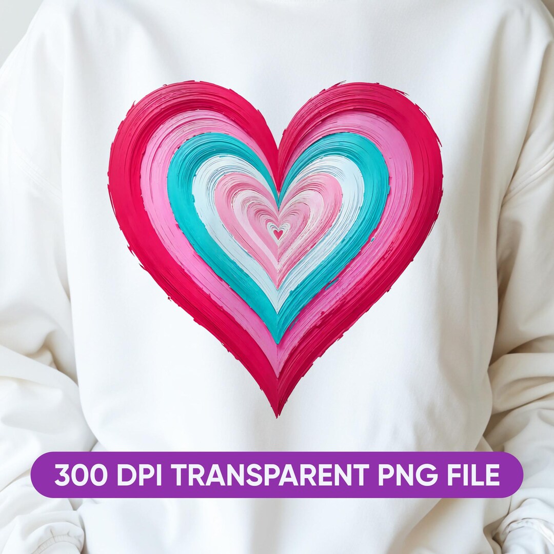 Colorful Painted Heart Design PNG, Colorful Painted Heart Clipart ...