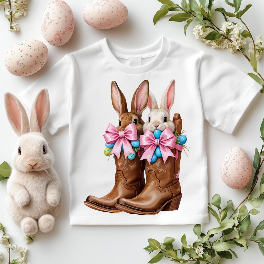 Howdy Easter Bunny PNG, Western Cowboy Boots Clipart, Coquette Country ...