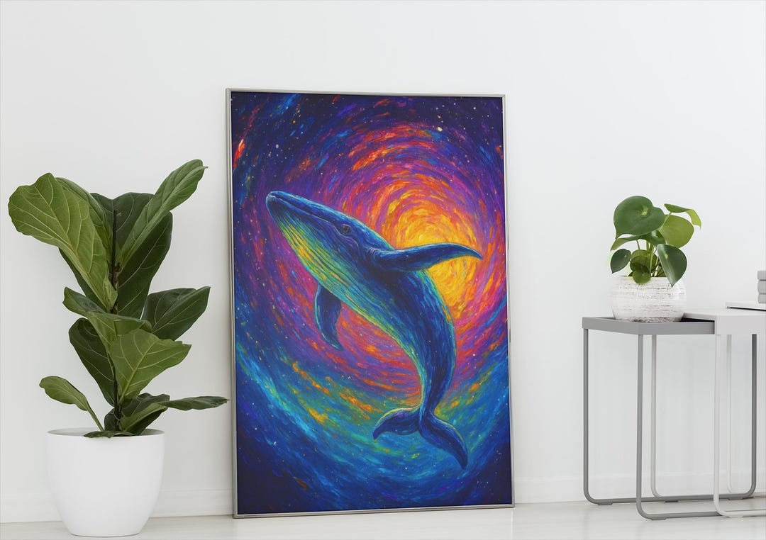 Cosmic Whale Galaxy Print: Surreal Ocean Universe Artwork (digital ...
