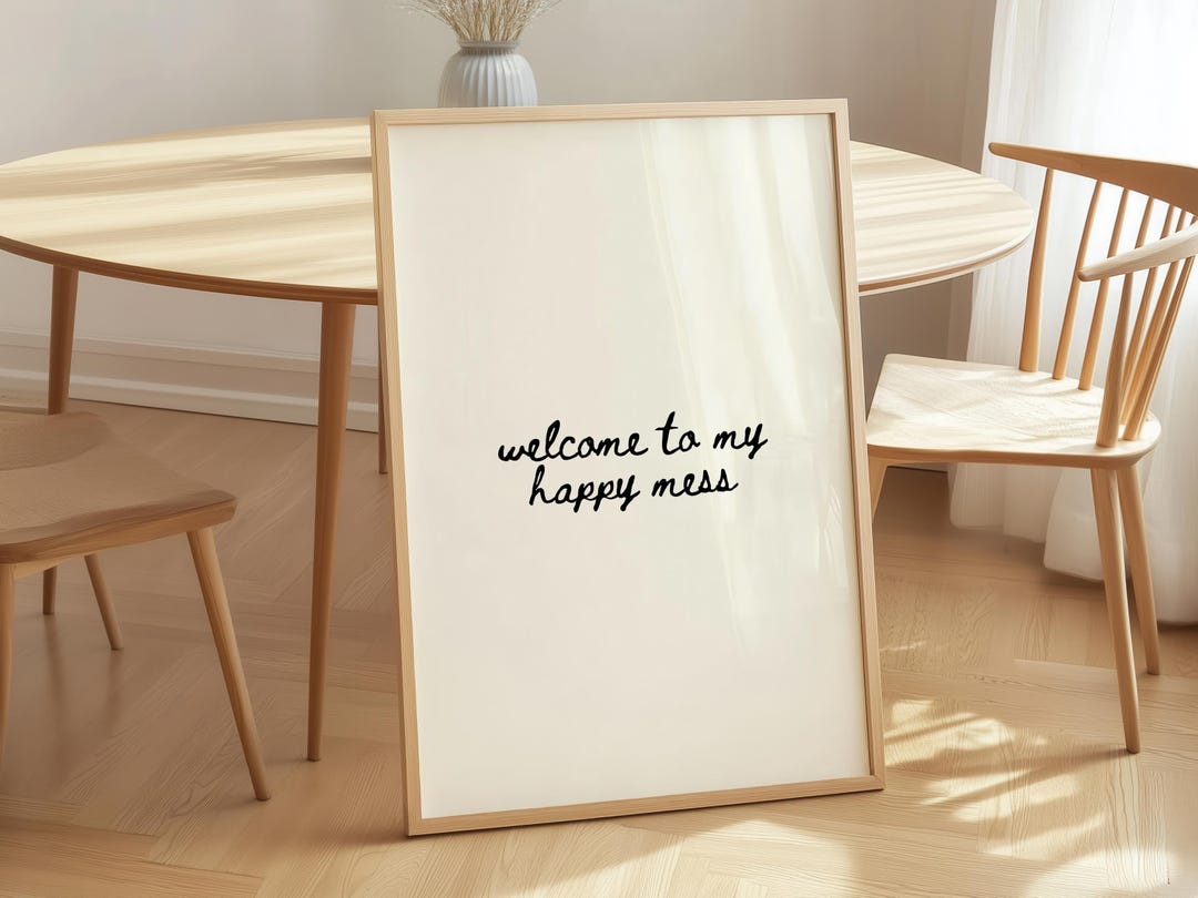 Printable Welcome My Happy Place Typography Poster Colorful Art Wall ...