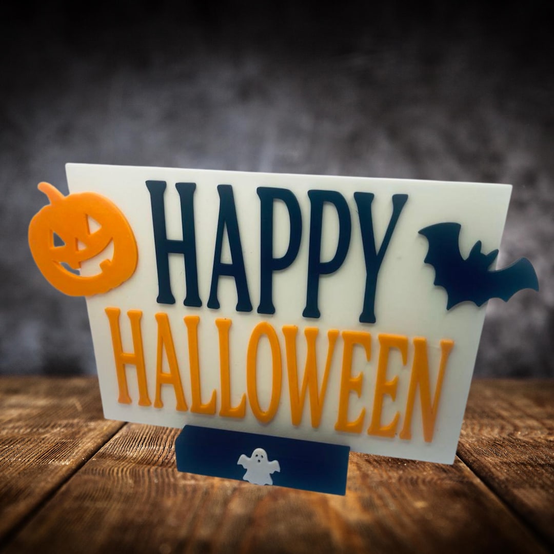 Bat & Jack-o'-lantern Halloween Table Sign – Festive Party Décor - Etsy
