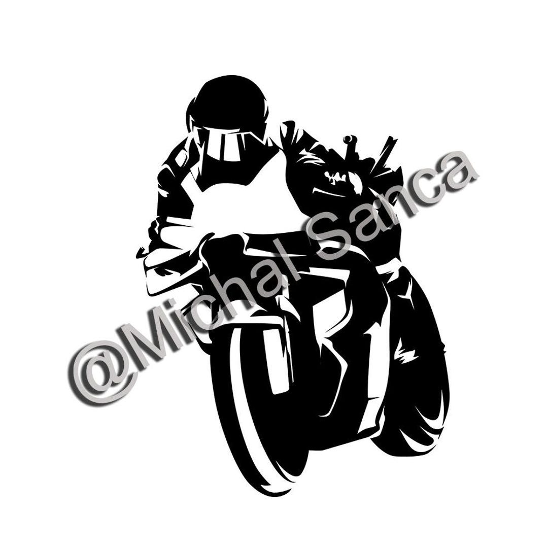 Motorcycle Racing Silhouette, Motorsport Vector Clipart (SVG, PDF, PNG ...