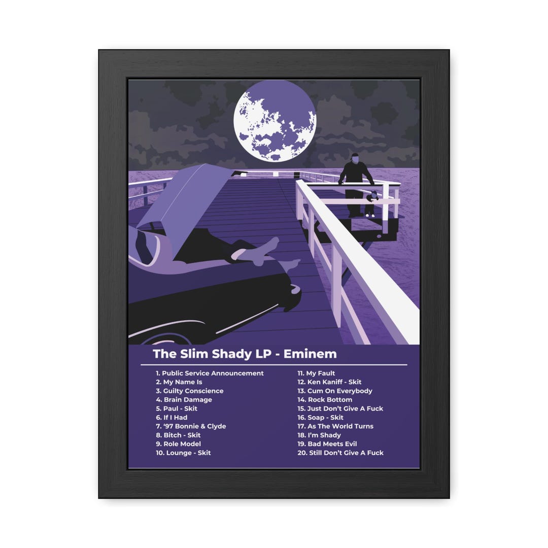 The Slim Shady LP Iconic Album Art Poster With Tracklist Music-inspired ...