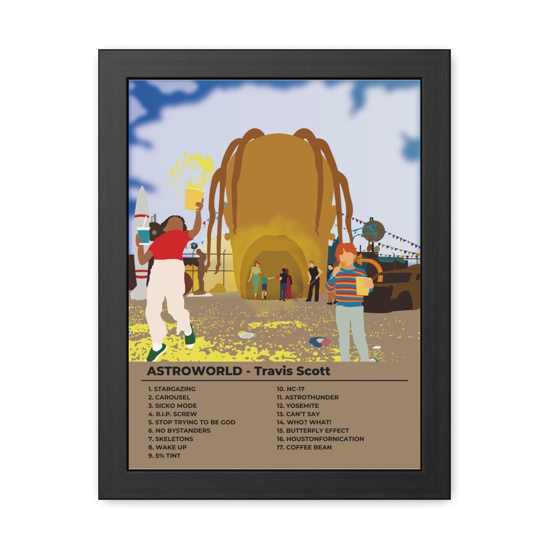 Astroworld travis Scott Iconic Album Art Poster With Tracklist Music ...