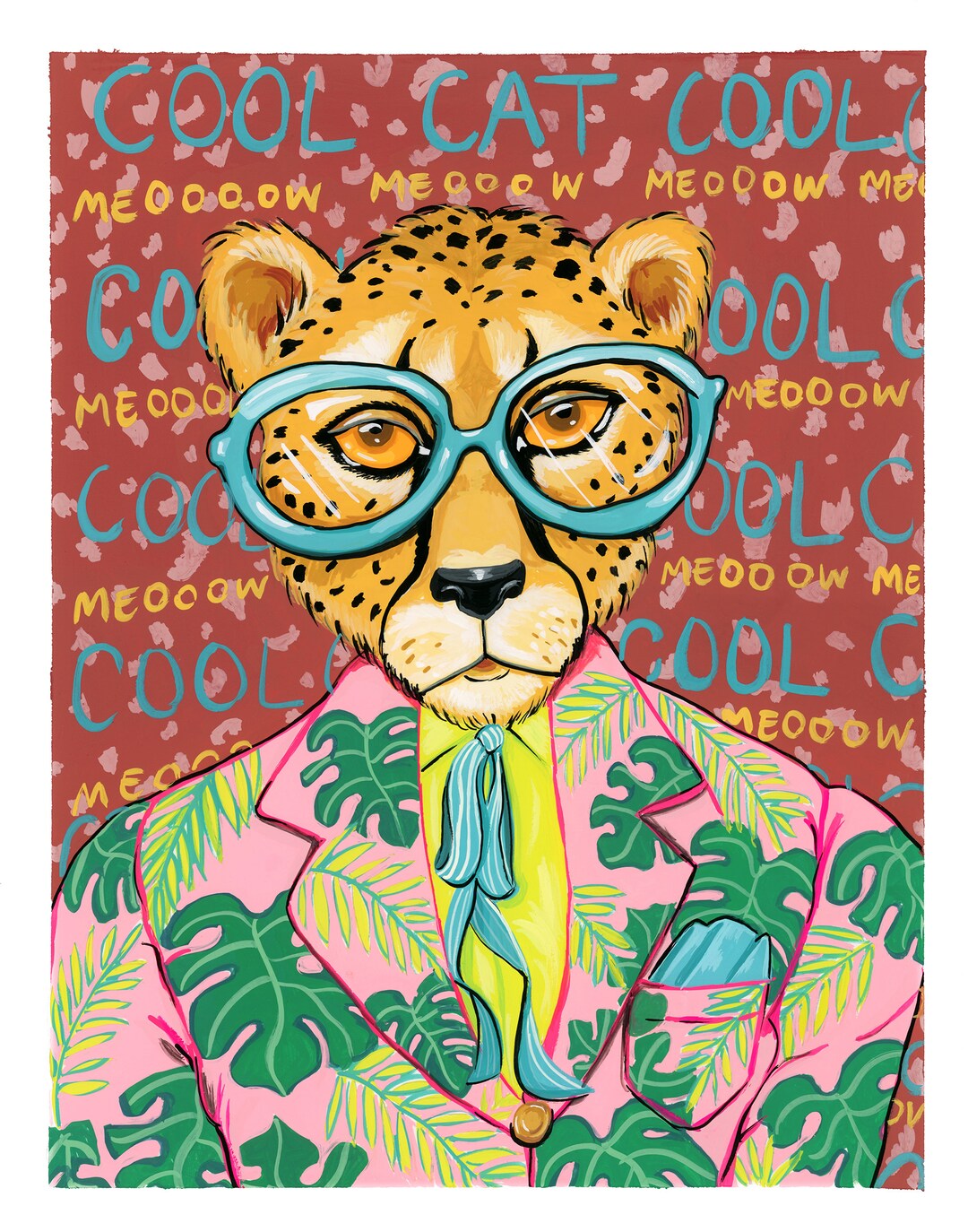 CHEETAH Cool Cat Print - Etsy