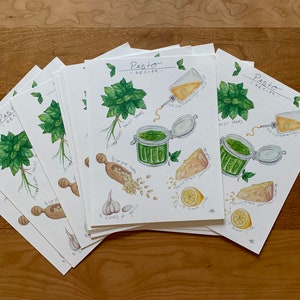 Pesto Recipe Watercolor Print - Etsy