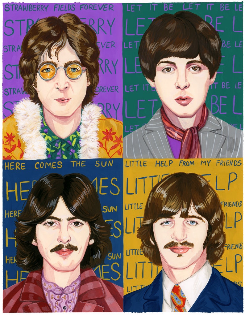 The Beatles Iconic Pop Art Print Poster - Etsy