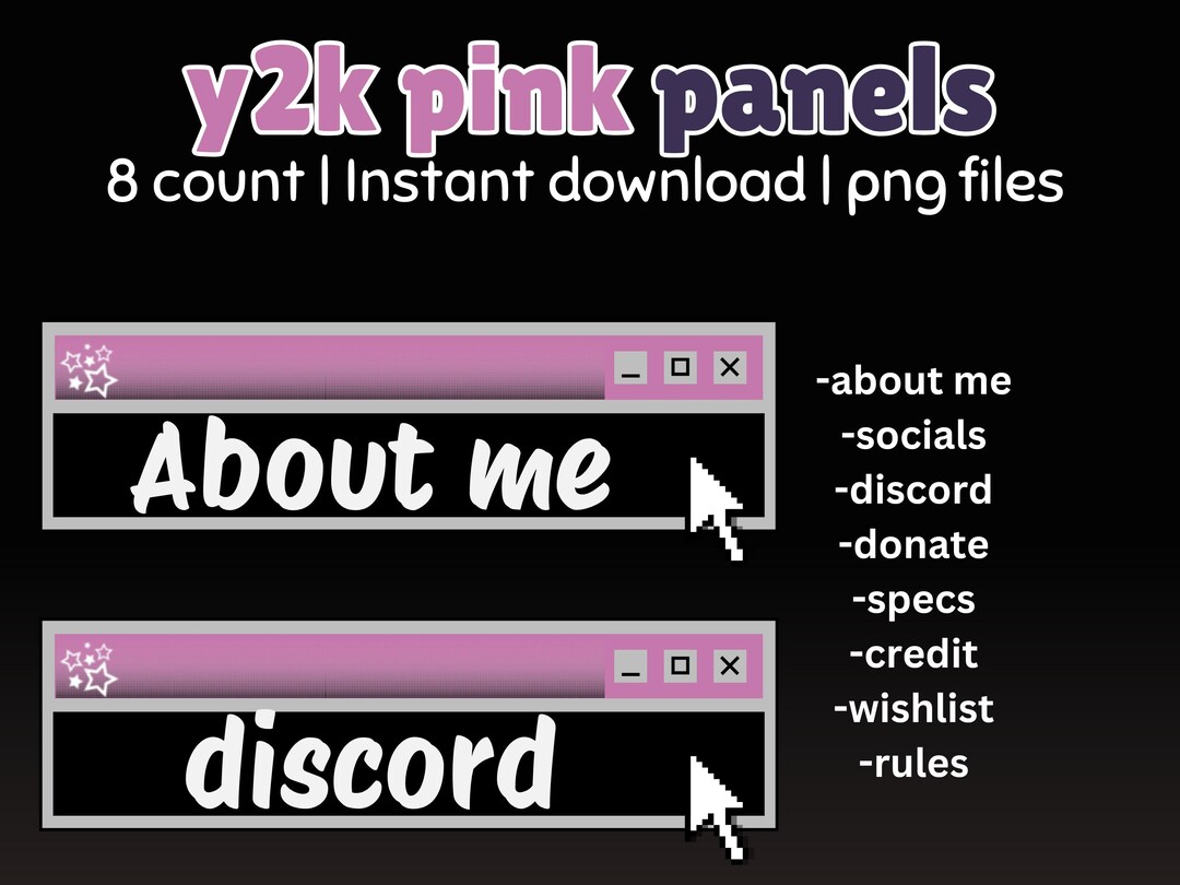 Twitch Panels Y2K Webcore Browser Window Cursor Window Pink - Etsy