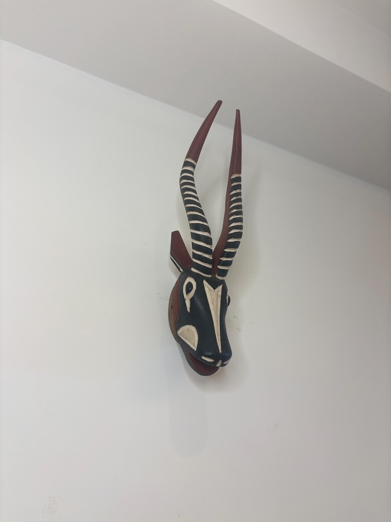 Hand-carved African Animal Wall Masks – Tribal Wood Decor Set (buffalo ...