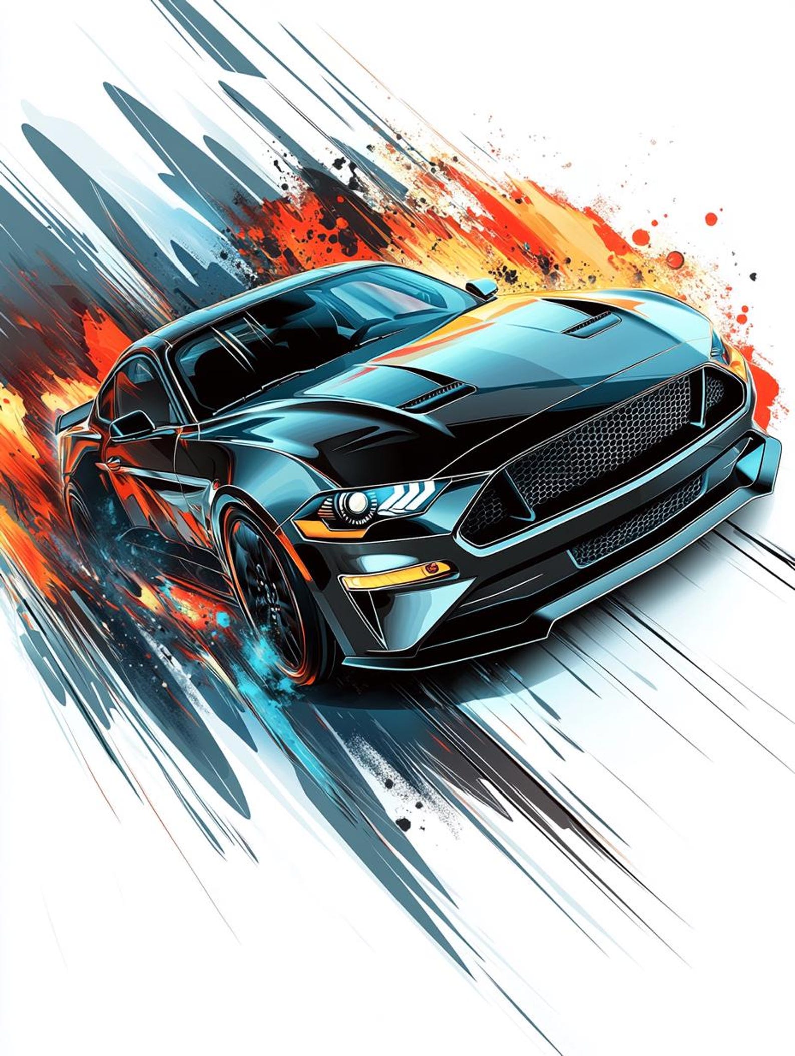 200+ Cool Modern Muscle Car Designs for T-shirts, Posters, High-quality ...