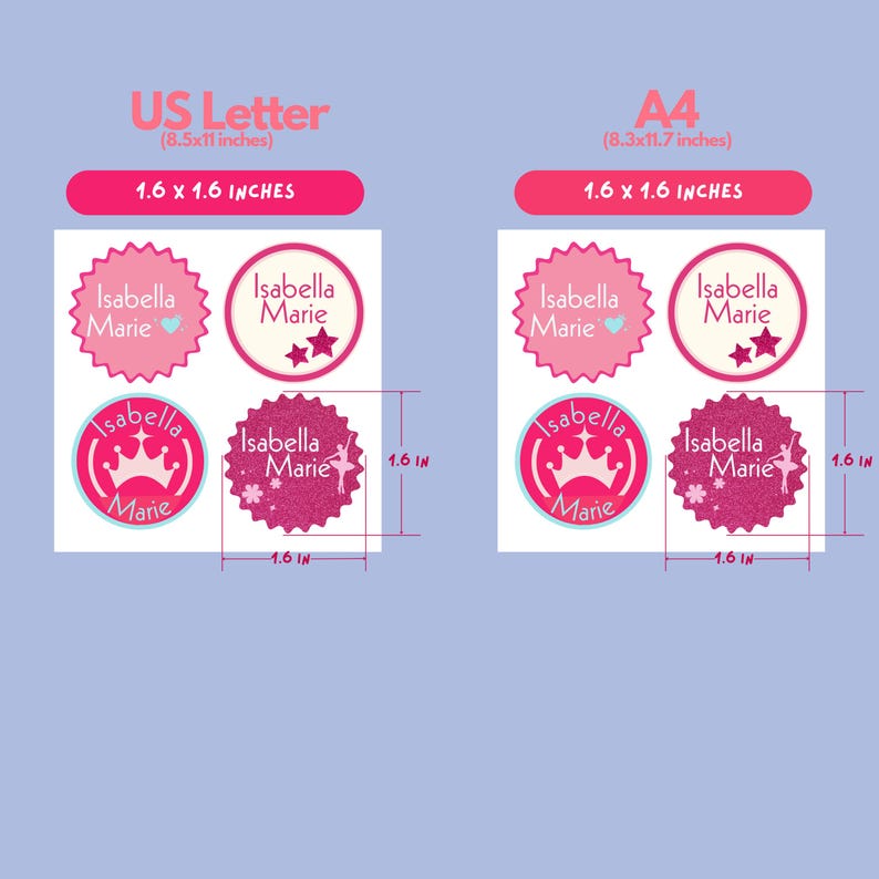 Editable Barbie Name Stickers: Back to School Labels (canva Template ...