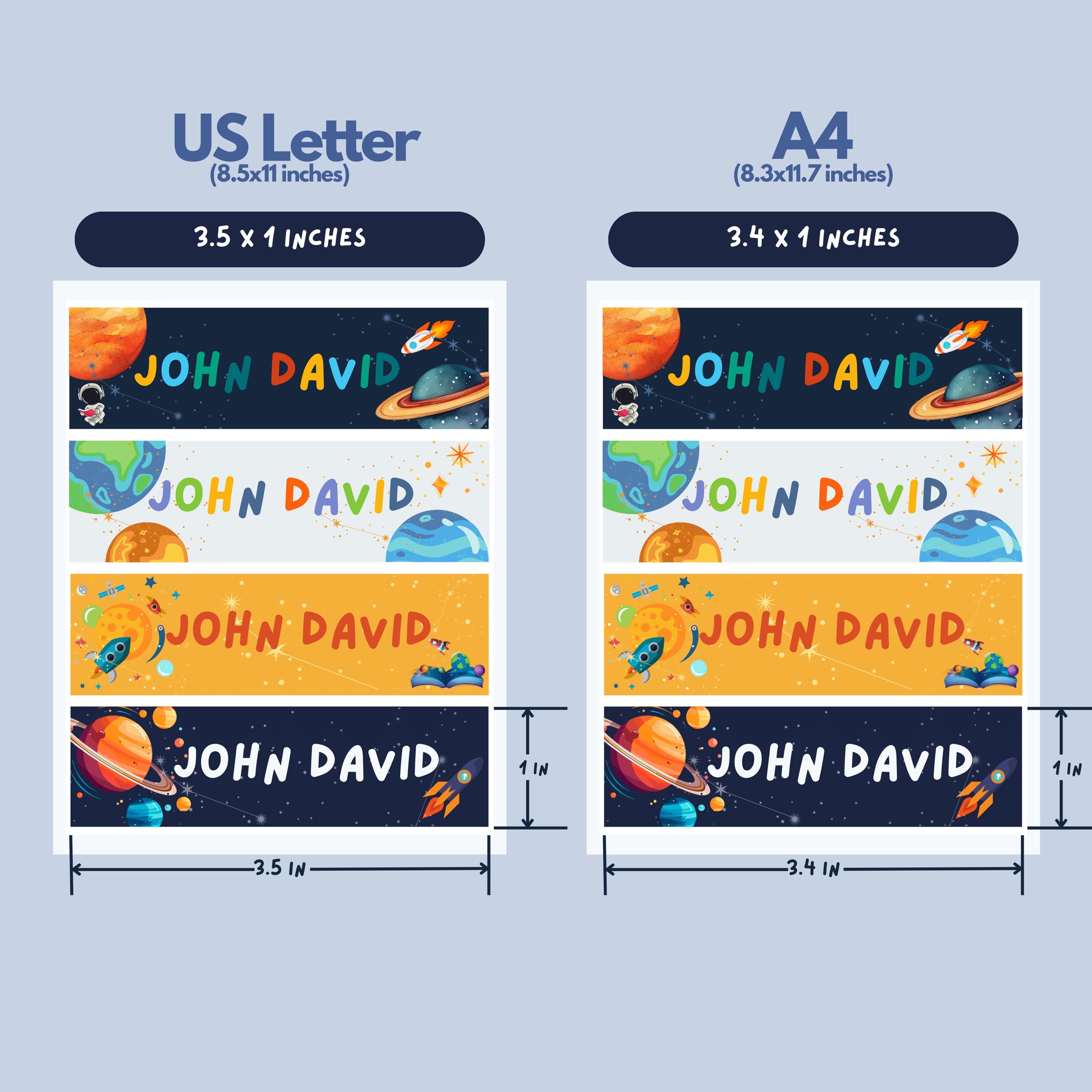 Back to School Editable Name Sticker Canva Template, Personalized Back ...