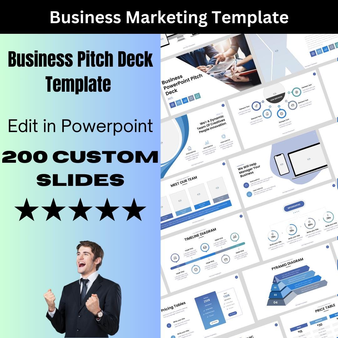 Business Pitch Deck Editable Template, Company Presentation ...