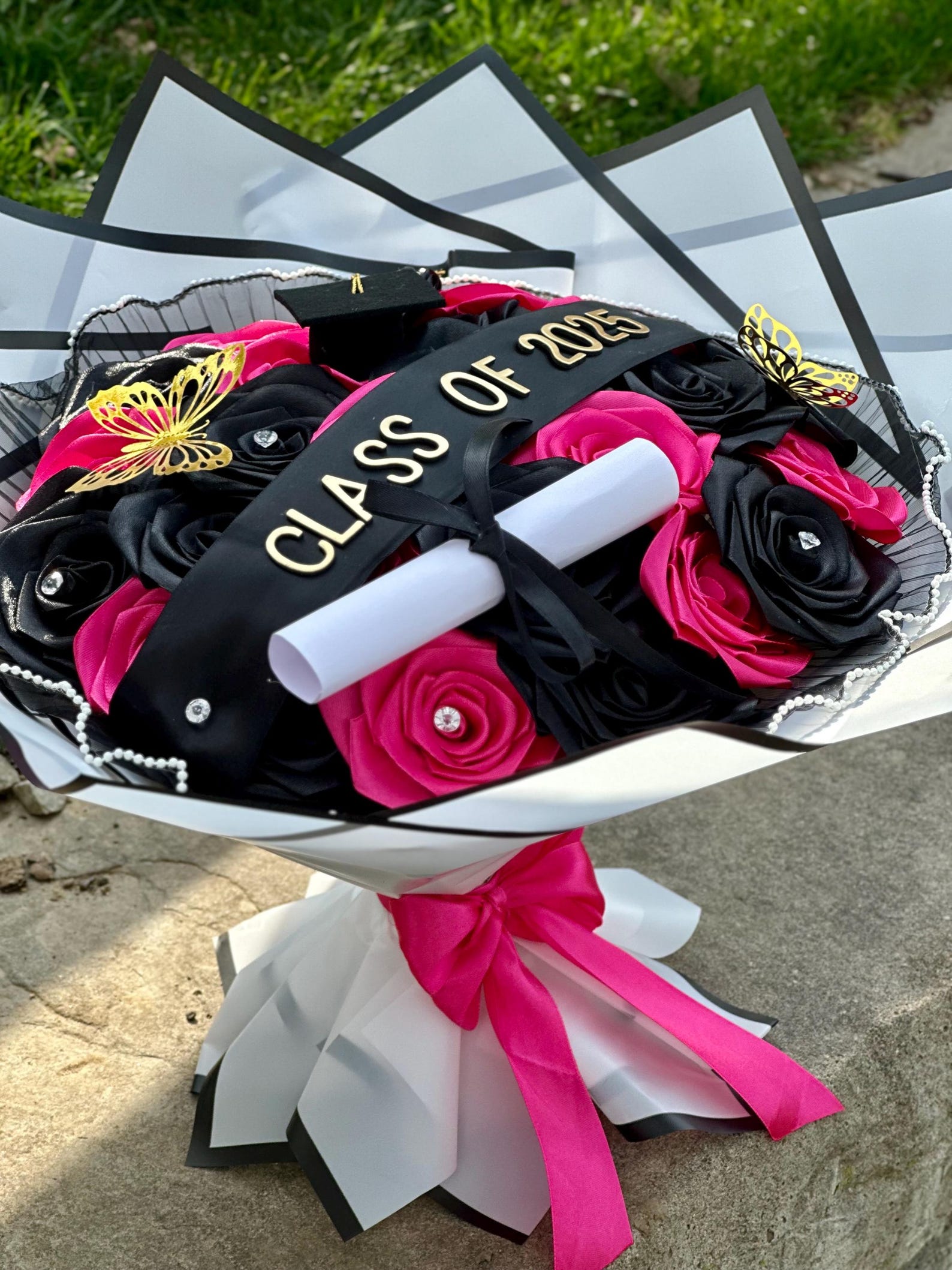 Graduation Bouquet 2025 Gift – Class of 2025 Flowers, Grad Party Decor ...
