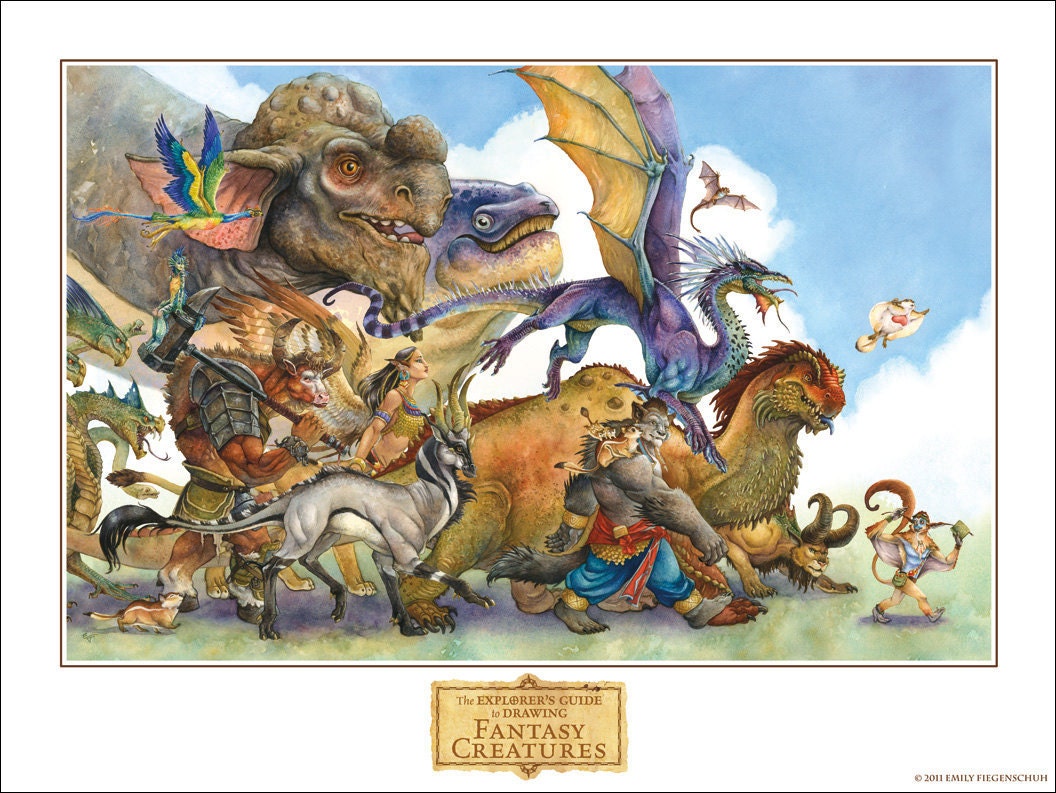 The Explorer's Guide to Drawing Fantasy Creatures Poster - Etsy