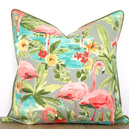 Flamingo Outdoor Pillow Cover Beach House Decor Tropical - Etsy