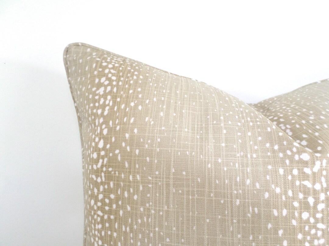 Beige Antelope Pillow Case Designer Fabric, Beige Fawn Pillow Cover ...