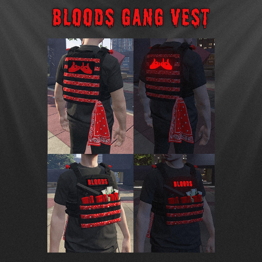 Fivem Bloods Gang Vest - Etsy