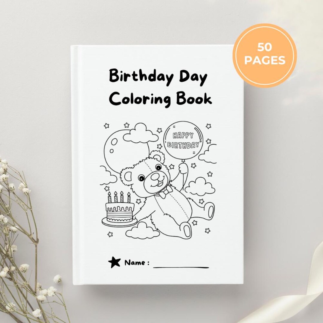 Best Selling 50 Birthday Coloring Book Kids Coloring Pages Digital ...