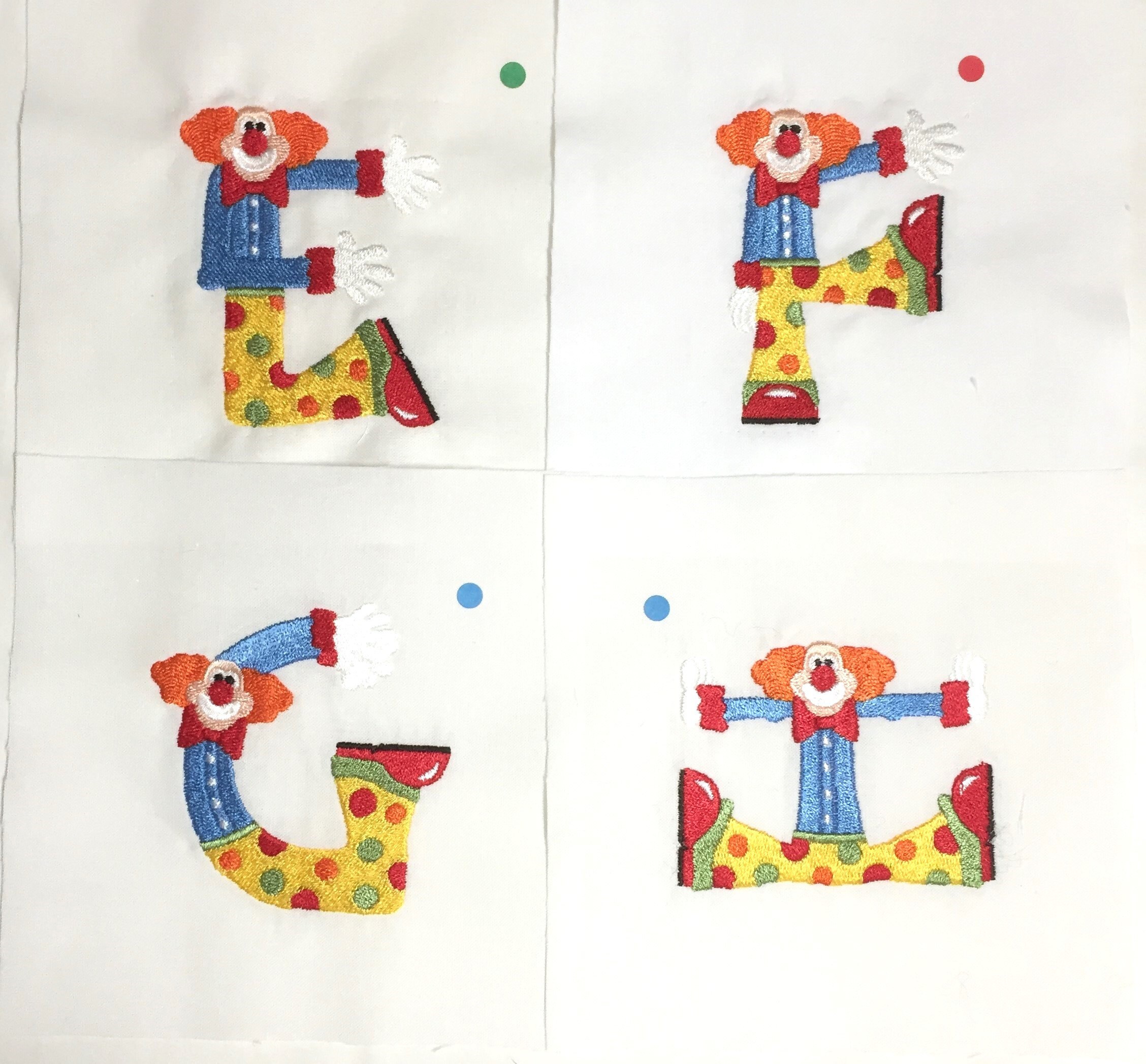 Set of 26 Machine Embroidered Quilt Blocks Clown Alphabet - Etsy
