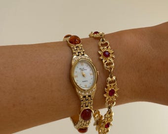 Vintage Wittnauer QWR Gold Plated Tank Swiss Made Diamonds Quartz Men's ...