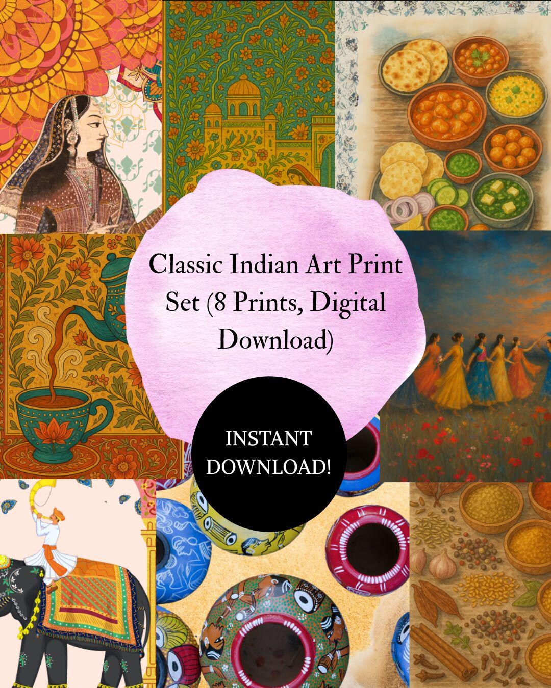 Classic Indian Art Print Set (8 Prints, Digital Download) - Etsy