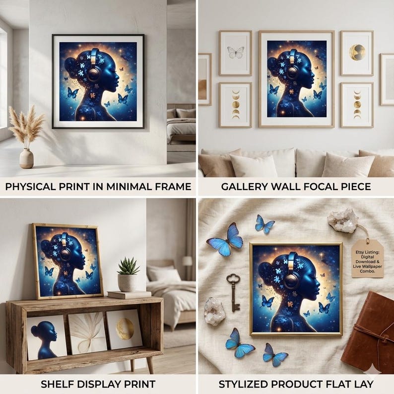 Cosmic Music Digital Art: Animated Live Wallpaper, Printable Wall ...