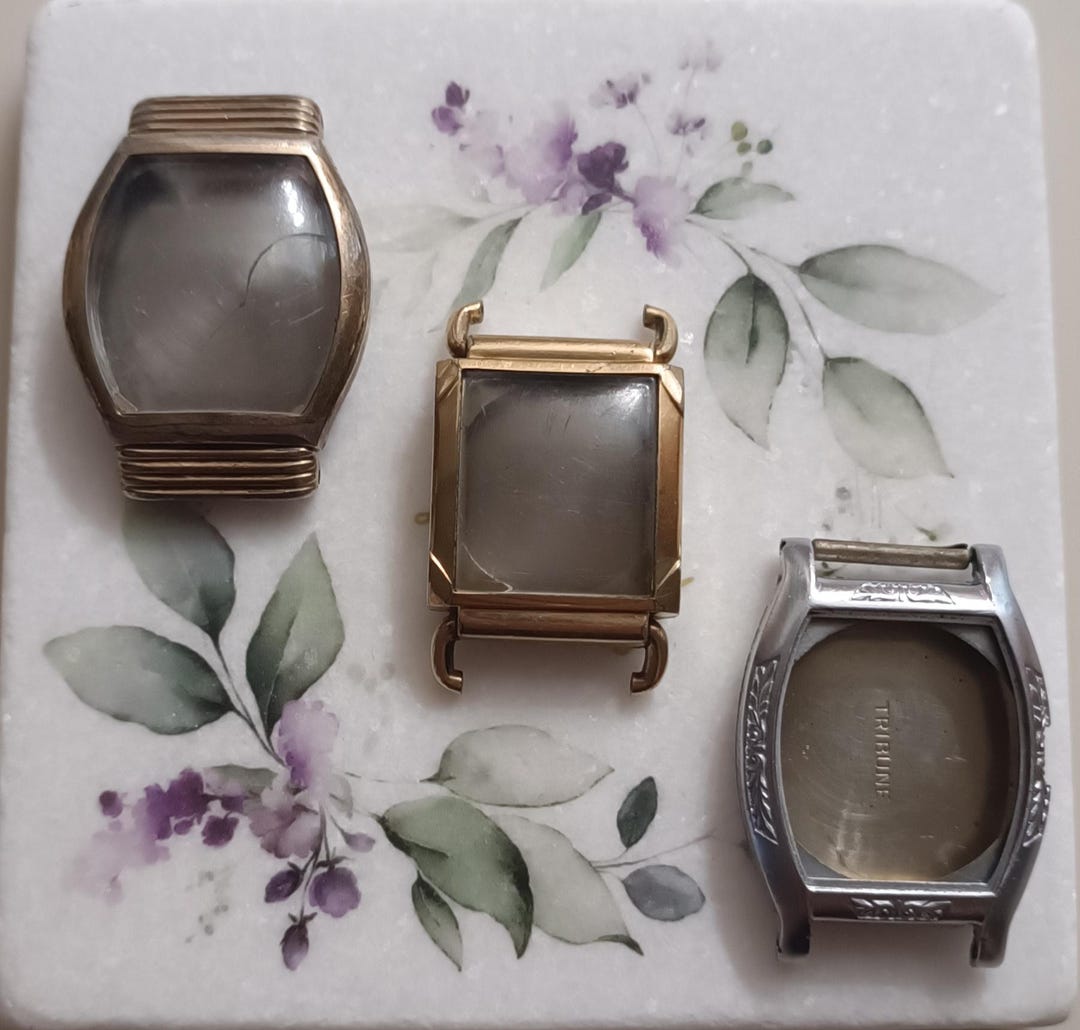3 Vintage Watch Cases – Art Deco Style – Empty – for Parts or ...