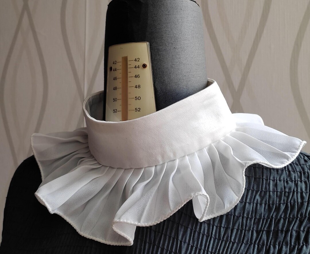 Ivory Pleated Collar, Ruffle Collar, Detachable Collar, Victorian Style ...