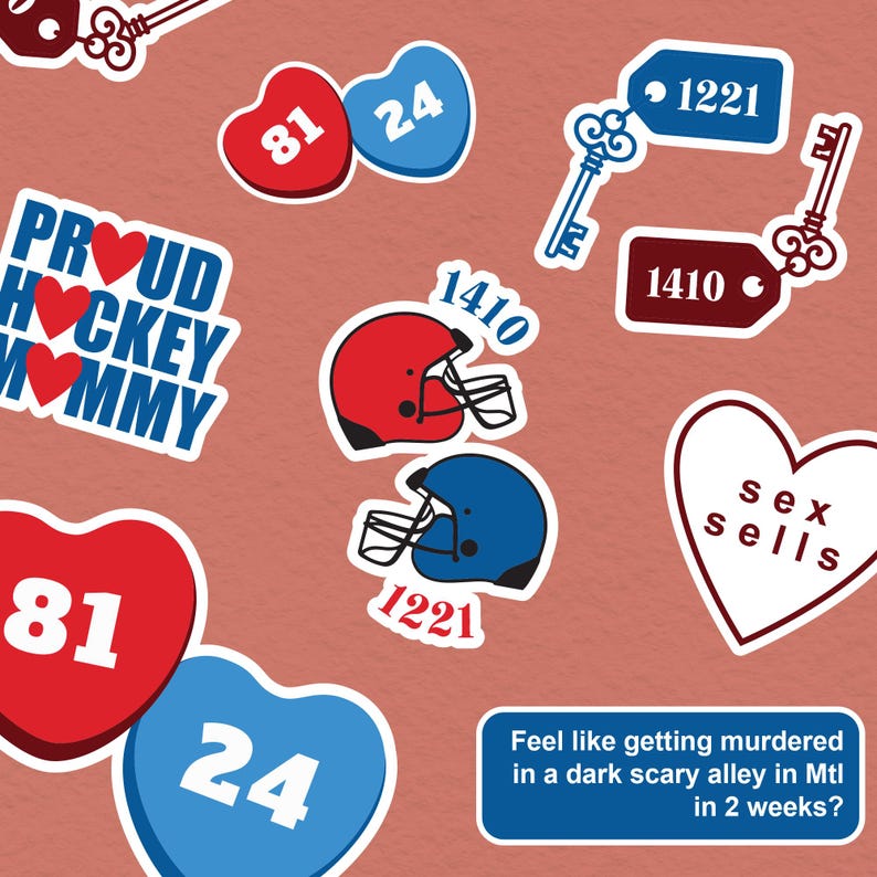 Heated Rivalry Stickers Hockey Helmets Rozanov and Hollander 1221 1410 ...