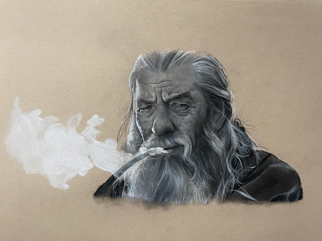 Gandalf Lord of the Rings Drawing Print Charcoal - Etsy