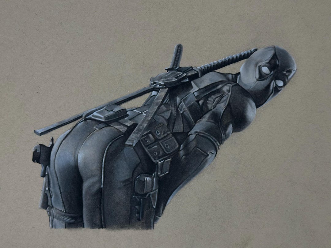Deadpool Marvel MCU Movie Booty Funny Pose Drawing Print - Etsy