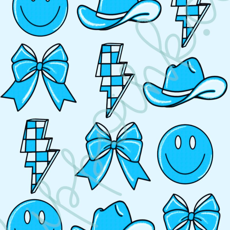 Preppy Blue Wallpaper - Etsy