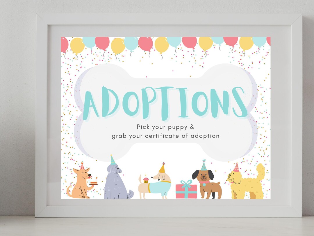 Let's Pawty Signs & Labels Birthday Digital Editable Template ...