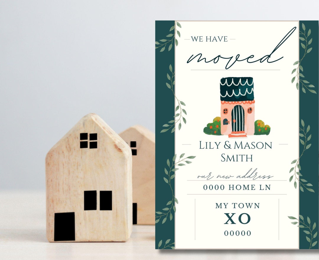 We Have Moved! Deepcyan Editable Template 5x7 | TWO Options | Add Your Own Image | Just Moved ...