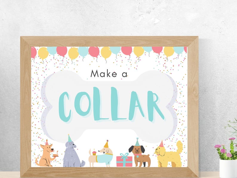 Let's Pawty Signs & Labels Birthday Digital Editable Template ...