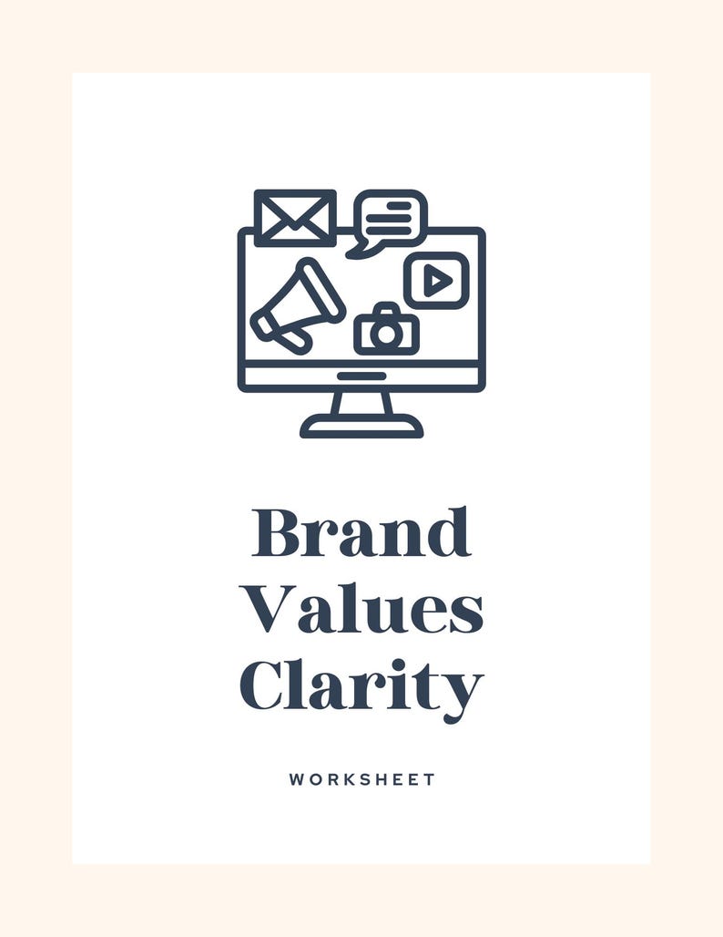 Brand Values Clarity Worksheet - Etsy