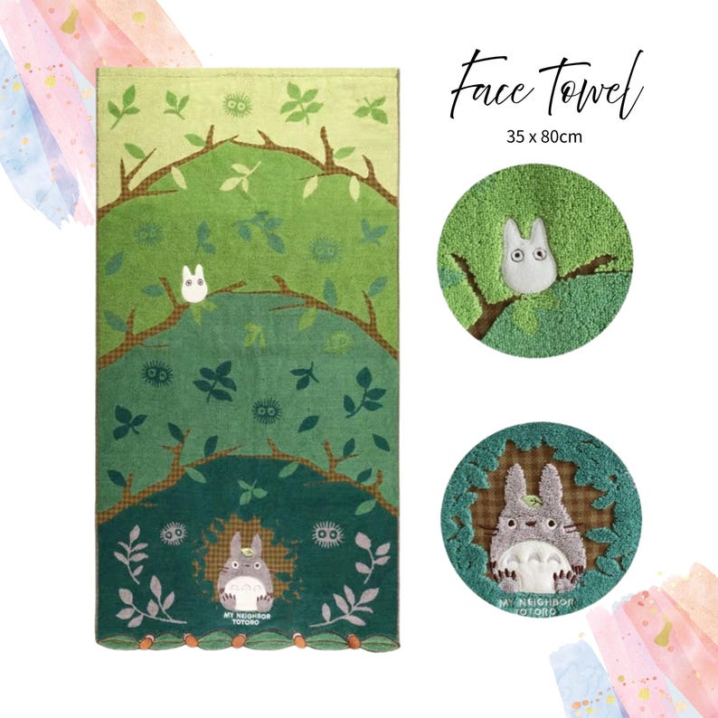 Totoro 2pc Face Towel Bath Towel Bath Sponge Shower Cap Gift Set ...