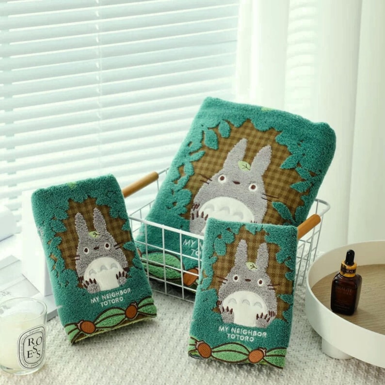 Totoro 2pc Face Towel Bath Towel Bath Sponge Shower Cap Gift Set ...