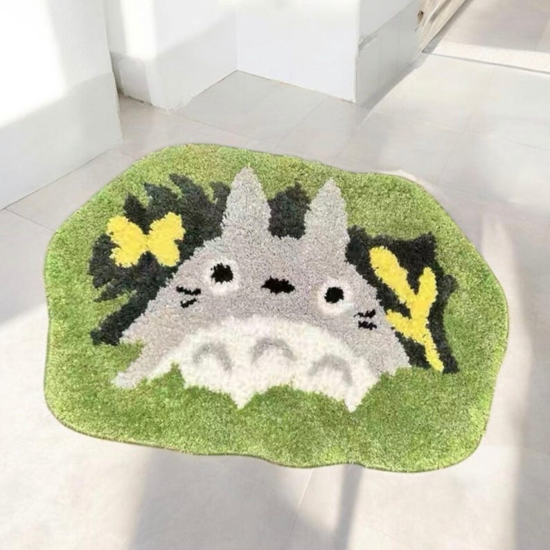 Totoro Inspired Rug, Ghibli Tufted Rug, Ghibli Themed Non-slip Bath Mat ...