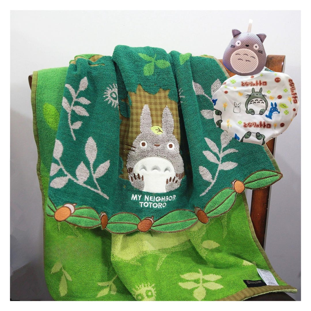Totoro 2pc Face Towel Bath Towel Bath Sponge Shower Cap Gift Set ...