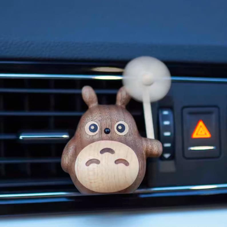 Handcrafted Wooden Totoro Inspired Car Vent Clip, Car Air Freshener ...