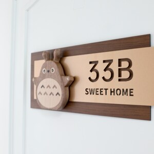 Custom Handcrafted Totoro Inspired House Door Number Sign ...