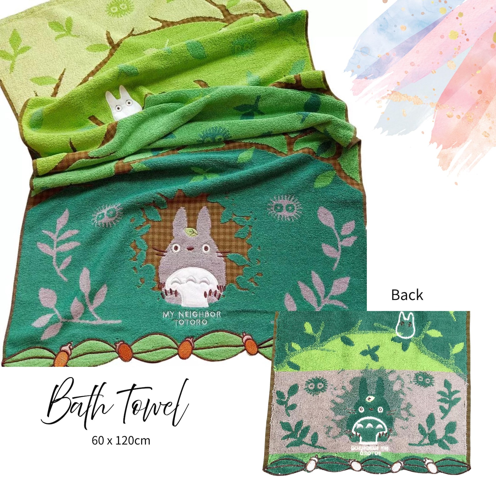 Totoro 2pc Face Towel Bath Towel Bath Sponge Shower Cap Gift Set ...