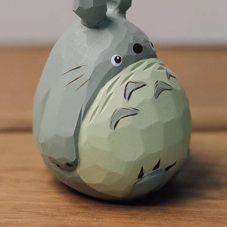 Handcrafted My Neighbor Wooden Totoro Inspired Figurine, Solid Wood ...