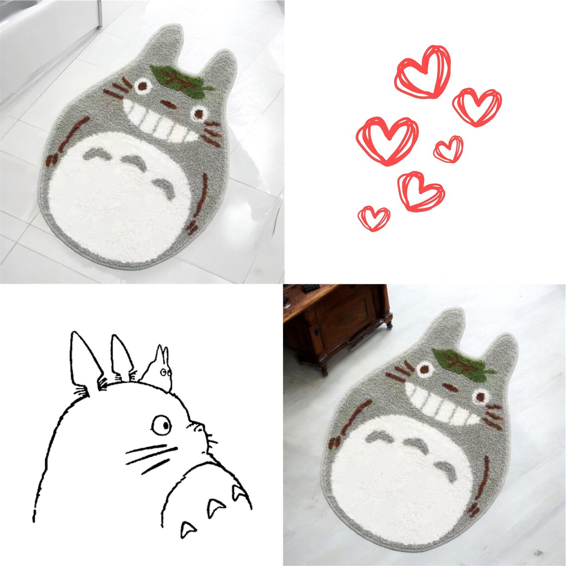 Totoro Rug, Studio Ghibli Tufted Rug, Ghibli Themed Non-slip Bath Mat ...
