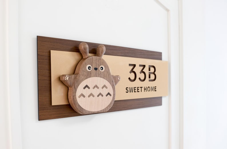 Custom Handcrafted Totoro Inspired House Door Number Sign ...