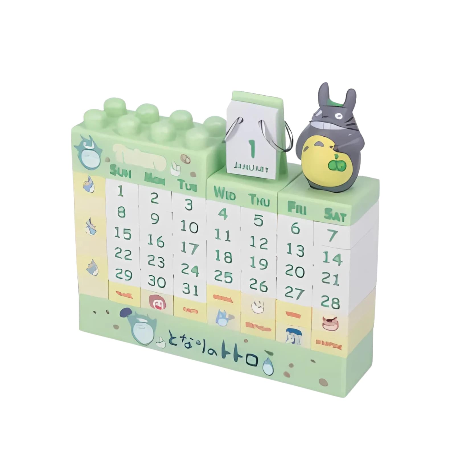 Studio Ghibli Totoro Figure Block Desk Perpetual Calendar, Japan ...