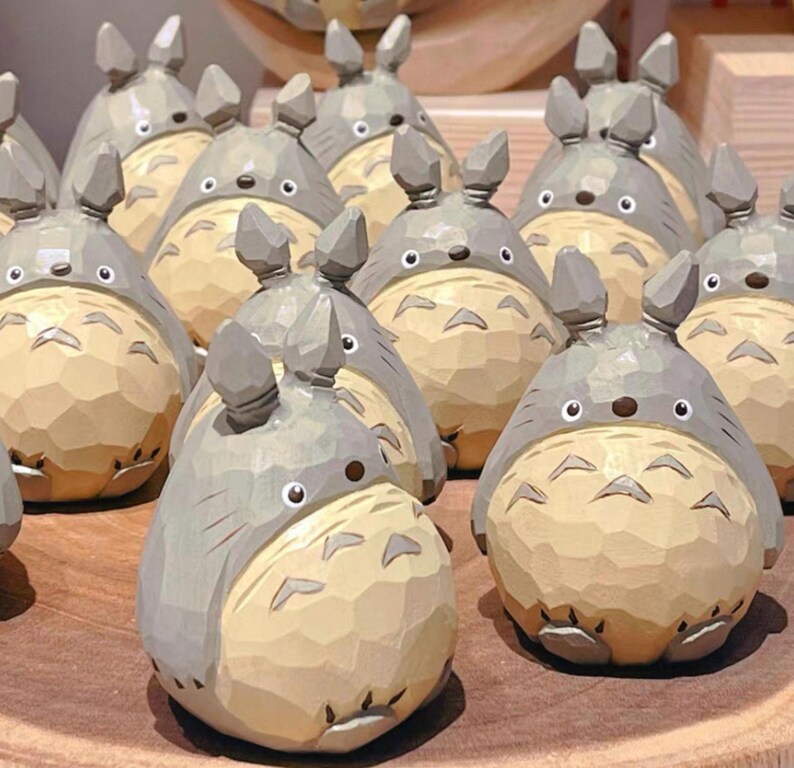 Handcrafted My Neighbor Wooden Totoro Figurine, Solid Wood Studio ...